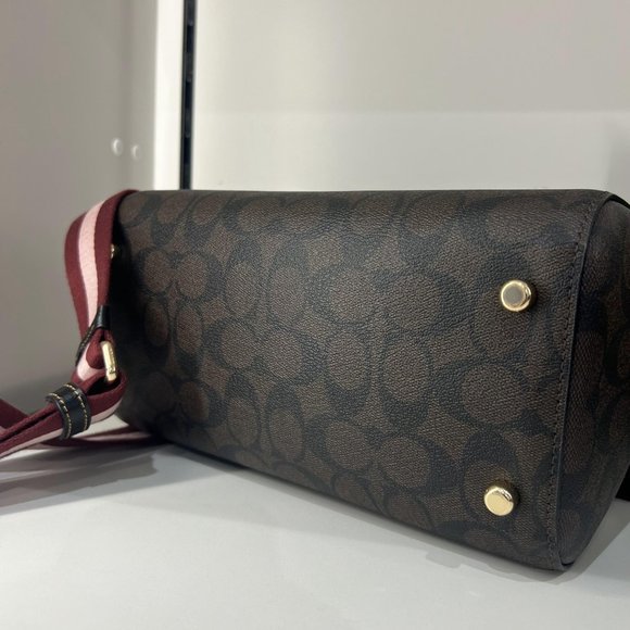 Coach | Bags | Coach Ce592 Rowan Satchel Crossbody Signature Canvas With Ski Patches Nwt | Poshmark